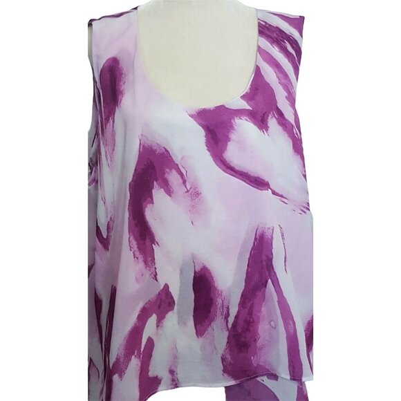 Lane Bryant | Tops | Lane Bryant 2224 Top Purple Chiffon Sleeveless ...